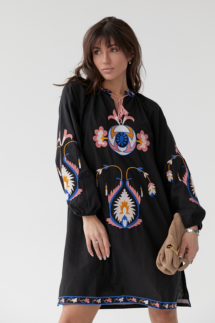 Вишита сукня вільного крою із зав'язками - 5297 - купити в Україні ...