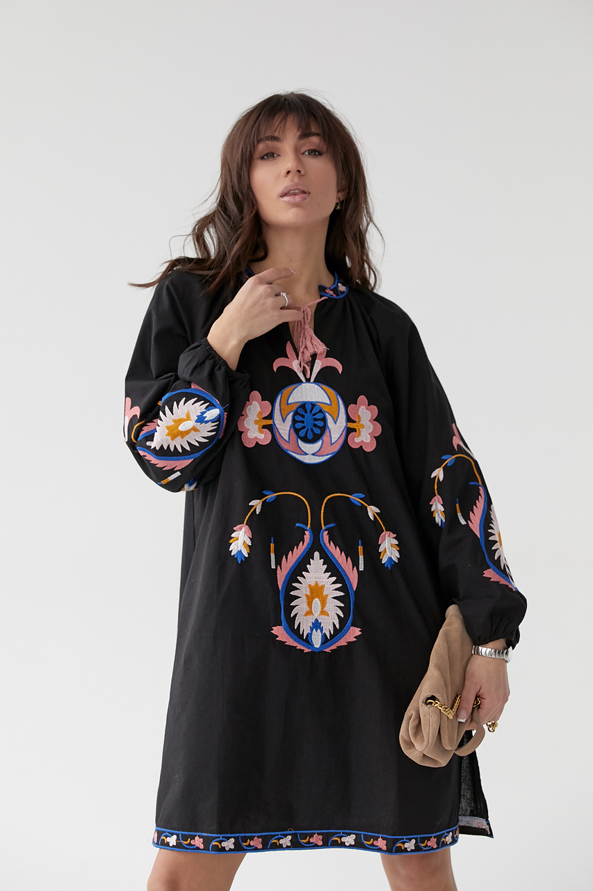 Вишита сукня вільного крою із зав'язками - 5297 - купити в Україні ...